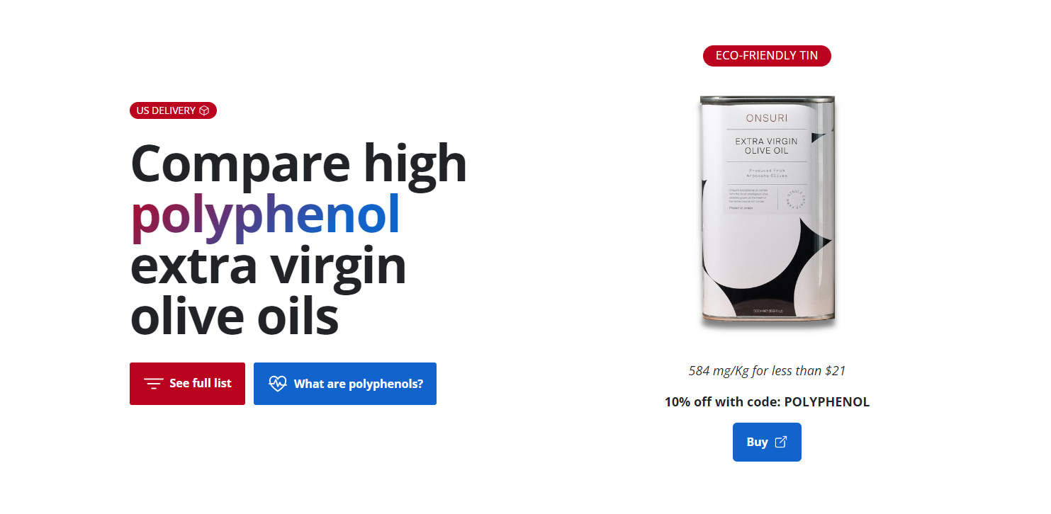 High Polyphenol Oil: Healthiest olive oils in the US